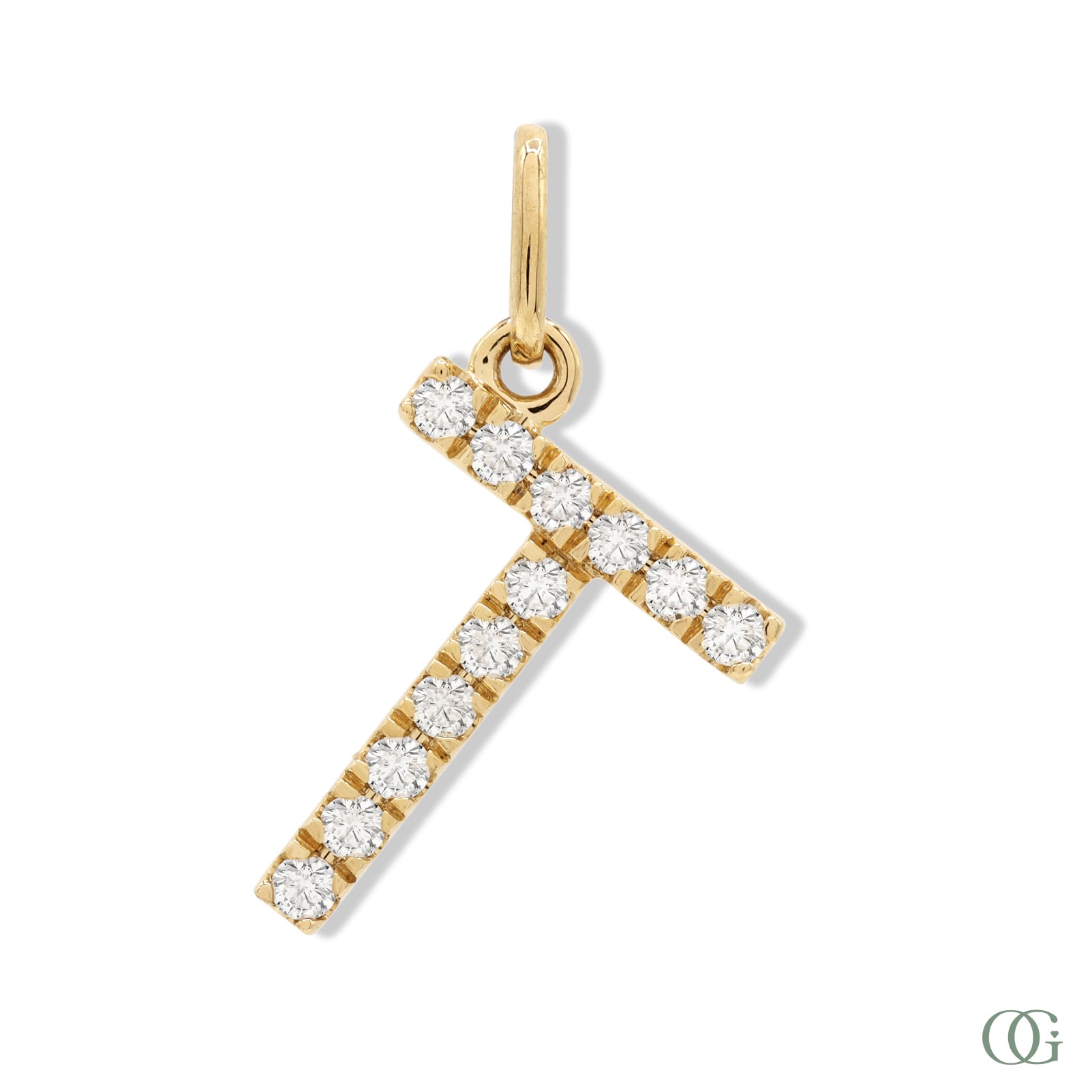 Diamond Letter Pendant "T" – OG Fine Jewelry